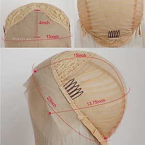 Missyvan White Hair Color 13 * 4 Lace Front Wig Glueless Long Straight Hair Wigs Platinum White Heat Resistant Fiber Hair Synthetic Lace Front Wigs for Fashion Women 28Inches