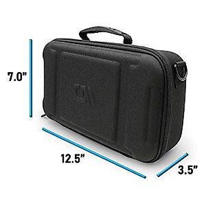 CASEMATIX Wireless Microphone Case Compatible with Two Wireless Mic System Microphones Up To 10.5" by Sennheiser, Shure and More - Sleek Mic Case For Travel with Lid Storage for Singing or Karaoke
