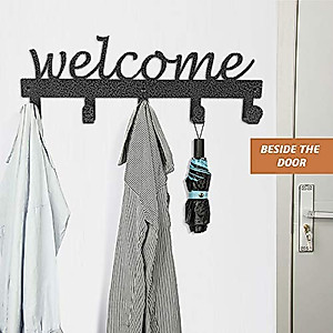 Towel Hooks Bathroom Towel Racks Holder Organizer, Metal Sandblasted Wall Mounted Coat Hooks for Clothing Robes Towels Bathroom Kitchen Entryway