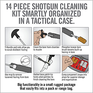 Real Avid Shotgun Cleaning Kit I 12 Gauge and 20 Gauge Cleaning Kit I Portable Shot Gun Trap Shooting Accessories Pouch Kit with Gun Cleaning Supplies,black