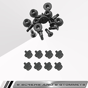 LeFix 8 x Screws Isolation Mounting Guide Screws with Grommets + Phillips Screwdriver Designed for 2.5"Hard Drive Solid State Drive,M3X6,10mm,Black,Philips Head