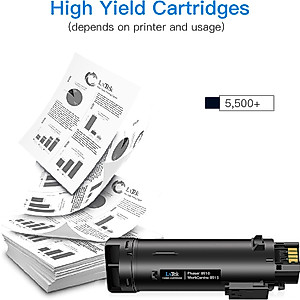 LxTek Compatible Toner Cartridge Replacement for Phaser 6510, WorkCentre 6515 High Yield (2-Pack, Black)