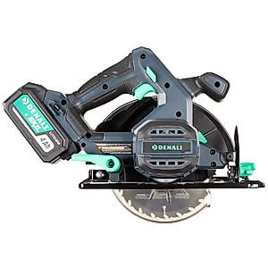 Amazon Brand - Denali by SKIL 20V 6-1/2 Inch Cordless Circular Saw Kit with 4.0Ah Lithium Battery and 2.4A Charger, Blue