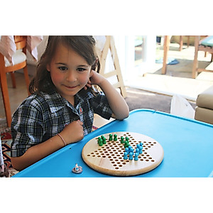 TOWO Wooden Chinese Checkers and Gobang (Five in a Row) 2 in 1 Board Game - Chinese Chequers Family Board Games for Kids and Adults- Wooden Toys for 6 Years Old
