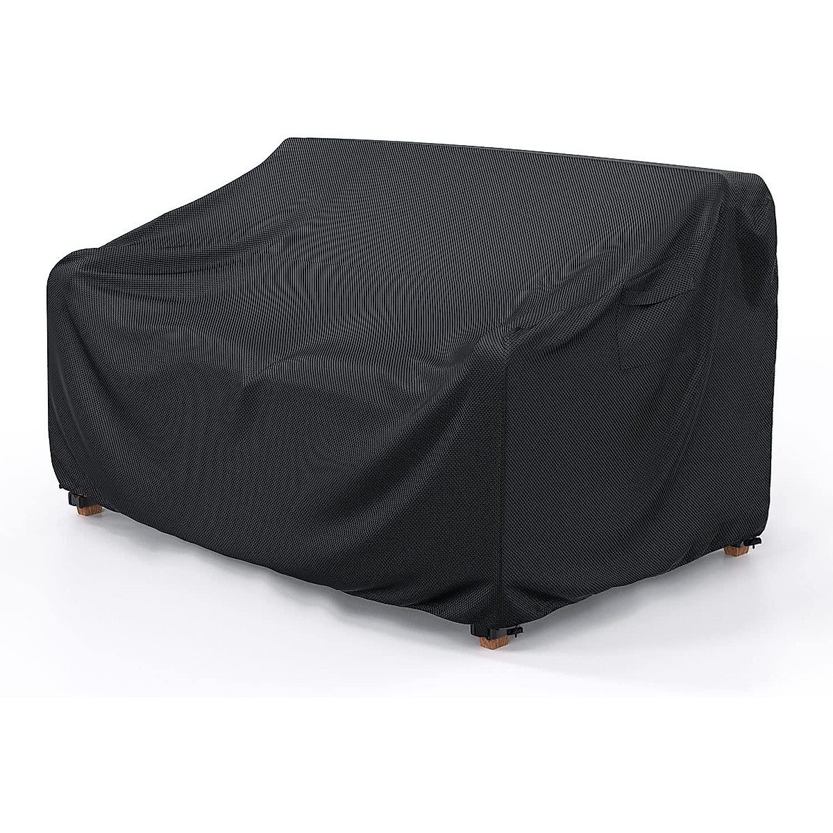 Heavy Duty Patio Sofa Cover Waterproof, Mrrihand 3-Seater Outdoor Sofa Loveseat Cover, Outdoor Patio Furniture Cover with Air Vent and Handles, 87" L×37" D×35" H, Black