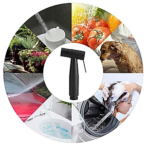 Bidet Sprayer for Toilet, Stainless Steel Black Bathroom Toilet Hand Held Bidet Cloth Diaper Sprayer Shattaf Kit