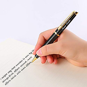 Personalized Pens Engraved,Custom Ballpoint Pen for Men Woman, Personalized Gift for Graduation, Anniversary (Black & Gold)