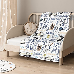 Custom Police Service Baby Blanket Soft Flannel Fuzzy Warm Plush Lightweight Throw for Bed Couch Sofa Camping Good Gift for Kid Boy Girl Teen 40''x 50'' for Kids/Child