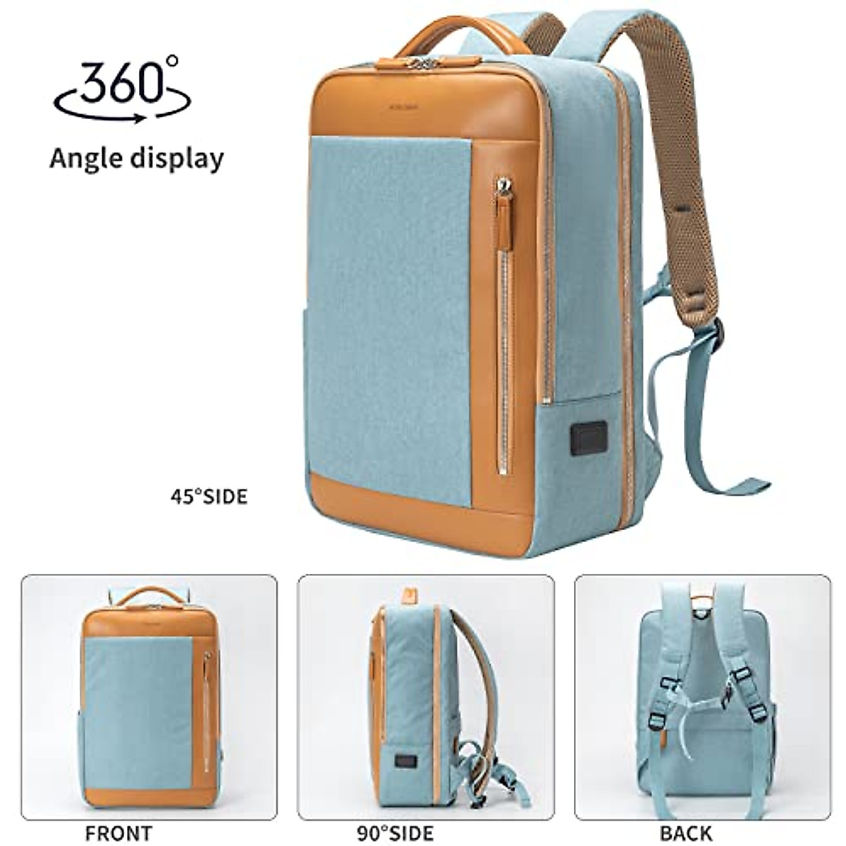 NOBLEMAN Business Smart Backpack Waterproof Laptop Backpack Travel Durable Daypack (Aqua)