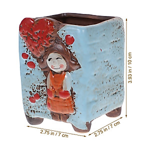 Abaodam Plant Pot container small pot bracket tabletop decor decorate plant Hydroponics flowers potted plant square flower pots outdoor cute vanilla floral decorations fleshy unique