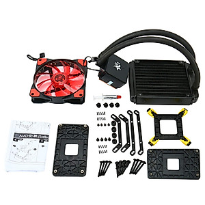 YaeCCC LED Liquid CPU Cooler Water Cooling System Radiator 120mm with Fan for Inter AMD
