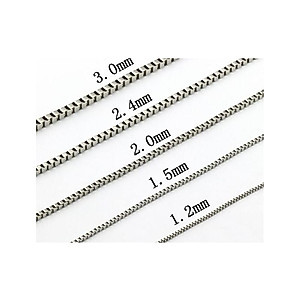 ARGENTO REALE Authentic 925 Sterling Silver Box Chain Necklace, Silver Box Link Necklace, Sterling Silver Chain 16-30 Inch, Made In Italy, Women Girls Boys Men