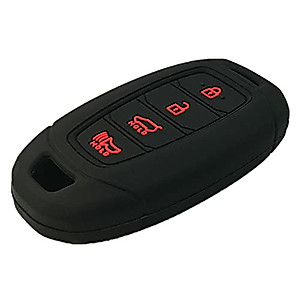 KAWIHEN Silicone Key Fob Cover Compatible with for Hyundai Azera Elantra Grandeur IG Kona Electric Palisade Santa Fe Veloster N 95440G80004X 95440G3000 95440J9000