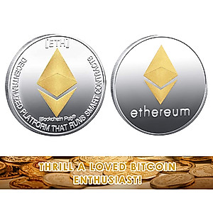 Neatbuddy 5PC Bitcoin Coin Collector Physical Cryptocurrency Gift Set, Bitcoin (BTC), Ethereum (ETH), Litecoin(LTC), Ripple (XRP),Eos (EOS),Gold and Silver Color