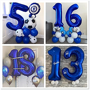 Navy Blue Number 2 Balloons,40 Inch Dark Blue 2 Birthday Balloon Large Foil Mylar Number Digital Balloons for Birthday Party Graduation Baby Shower Anniversary Decorations