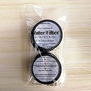 12-Pack Replacement Charcoal Water Filter Discs for Mr. Coffee Brewers Coffee Machines