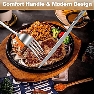 CACASO 20 Piece Silverware Set,Stainless Steel Flatware Set,Flatware Cutlery Set,Utensil Set Service for 4,Tableware Set for Home Kitchen,Include Knife Fork Spoon,Mirror Polished,Dishwasher Safe