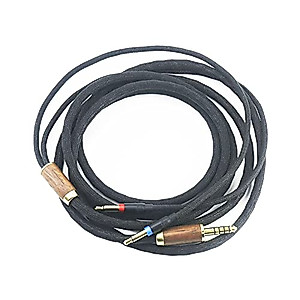 NewFantasia 4.4mm Balanced Male 6N OCC Copper Silver Plated Cord 4.4mm Balanced Cable Compatible with Denon AH-D7200 AH-D7100 AH-D9200 AH-D5200, for Focal Elear Headphone Walnut Wood Shell