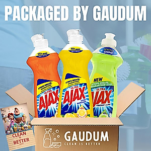 Ajax Dish Soap - Ajax Dishwashing Liquid Super Degreaser 14 FL OZ (Lemon, Orange, Lime) (Variety Pack of 3) 1 of Each - Includes Clean is Better Card