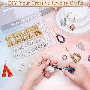 Hypoallergenic Earring Making Kit, modacraft 2000Pcs Earring Making Supplies Kit with Hypoallergenic Earring Hooks, Earring Findings, Earring Backs, Earring Pins Jump Rings for Jewelry Making Supplies