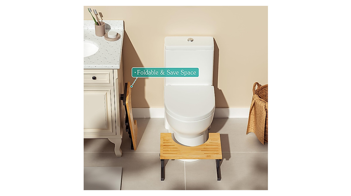 Adjustable Bamboo Toilet Stool for Ergonomic Relief
