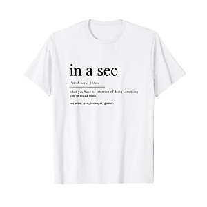 Funny in a sec quote definition T-Shirt