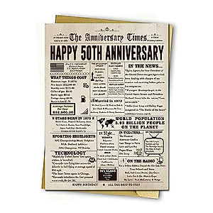 VvOoOvV Happy 50th Anniversary Cards Gifts for Mom Dad, Funny 50th Anniversary Birthday Decorations for Men Women, Large 50th Wedding Anniversary Card for Him Her