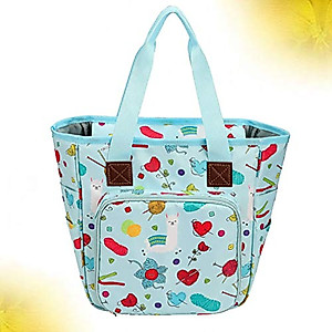 EXCEART Yarn Storage Knitting Bag Sewing Embroidery Project Handbag Crochet Hooks Knitting Needles and Accessories Organizer