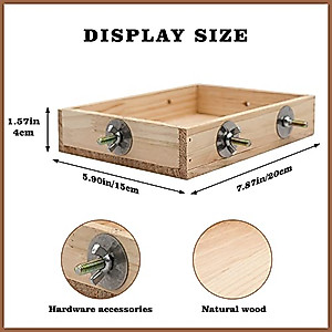 Bird Parrot Wooden Feeding Cups, Natural Wooden Parrot Bird Perch Stand, Birds Food Dish, Bird Cage Food Standing Feeding Perch Bowl Toy for Small Animal Parrot, Rat, Parakeet, Budgies, Love Birds