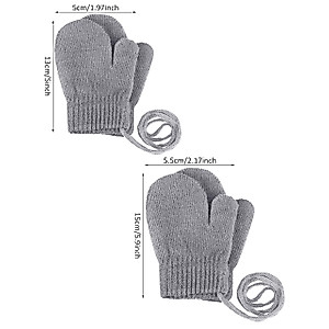 SATINIOR 3 Pairs Toddler Magic Stretch Mittens Full Finger Knit Gloves Kids Winter Warm Mittens (Black, White, Light Grey,Suits for 1-4 Years)