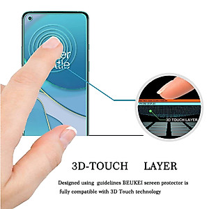beukei 4 Pack Screen Protector Tempered Glass Compatible for OnePlus 8T / 8T Plus 5G, 9H Hardness, Anti Scratch, Bubble Free