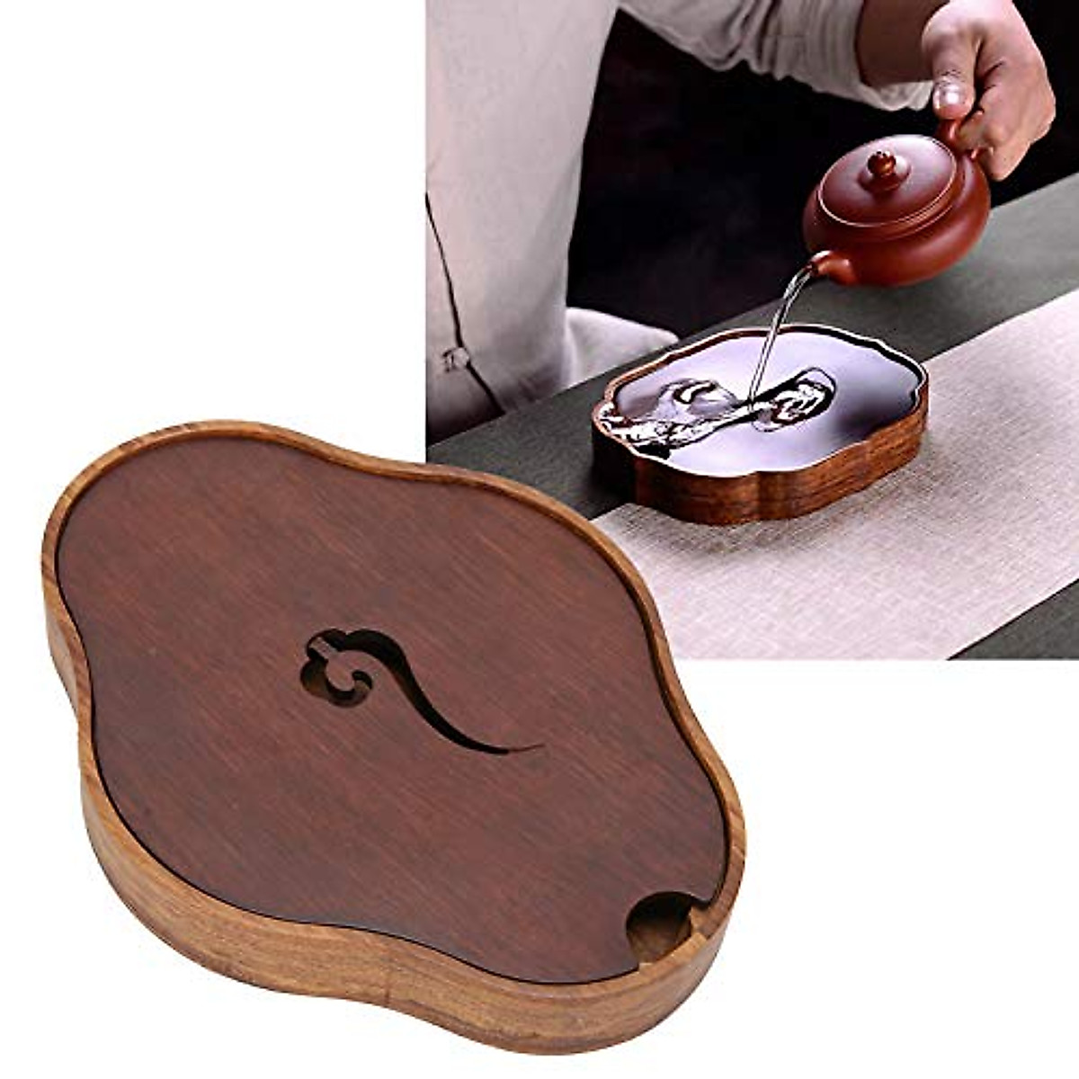 Natural Bamboo Tea Tray Chinese Style Teaboard Serving Tray Box for Kungfu Tea Set Tearoom Supplies