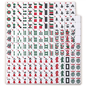 Yellow Mountain Imports American Mahjong Set, Heather with Soft Case - All-in-One Racks with Pushers, Scoring Coins, Dice, and Wind Indicator