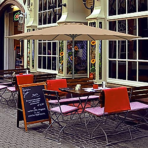 YSSOA 9' Patio Umbrella Outdoor Table Market Yard Umbrella with 8 Sturdy Ribs, Tan