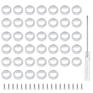 Rierdge 40 Sets Bottle Opener Inserts, Small DIY Beer Metal Parts Hardware Kit Supply with Screws Screwdriver - Silver
