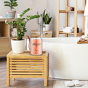 SiliFine 1 Piece 94 oz Bath Salts Glass Jar with Wooden Lid, Bath Salt Container with Scoop, Glass Containers for Bathroom Bath Decor Airtight Storage Bathtub Accessories for Women