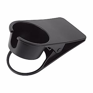 Drinking Cup Holder Clip Table Edge Clamp Cup Holder Place Water Glass Coffee Mug Beverage Cell Phone for Home Office (Black)