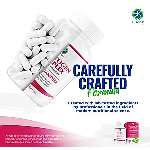 1 Body Ashwagandha Complex Supplement - Adaptogen Formula - Focus and Energy Support Supplement for Men and Women - 60 Vegan Capsules