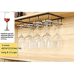 4 Rows Wine Glass Shelf, Upside-down Home Goblet Iron Art Shelf, Wine Glass Hanging Storage Rack