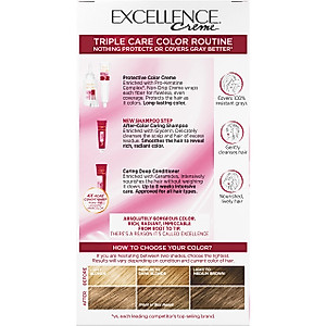 L'Oreal Paris Excellence Creme Permanent Triple Care Hair Color, 7 Dark Blonde, Gray Coverage For Up to 8 Weeks, All Hair Types, Pack of 1