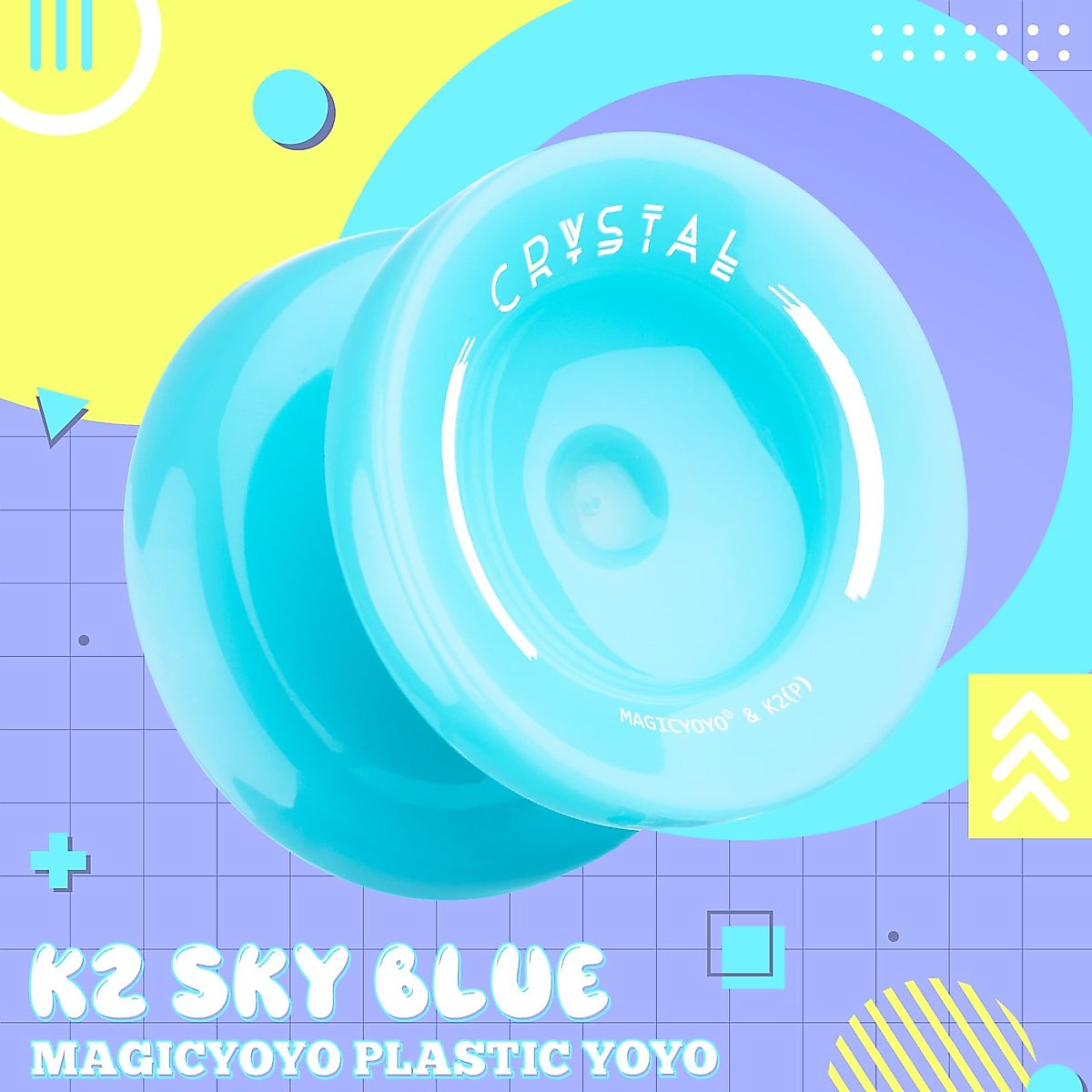 MAGICYOYO Responsive Yoyo for Beginners K2, Dual Purpose Yoyo for Kids with Replacement Unresponsive Bearing for Intermediate + Bearing Remover + Yoyo Case Bag + 12 Yoyo Strings (Blue)