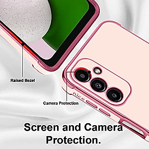 KANGHAR Compatible with Samsung A14 5G Case for Women Girl, Plating Edge Cute Love Heart Soft TPU Bumper with 4 Corners Shockproof Protection Phone Case Cover for Galaxy A14 5G(Pink)