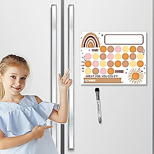 Boho Rainbow Chore Chart for Kids，Boho Sunshine Magnetic Reward Chart for Kids Behavior, Good Responsibility Chart, Chore Chart for One Child - 8 x 10 inch