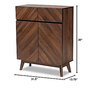 Baxton Studio Hartman Shoe Cabinets, One Size, Walnut Brown