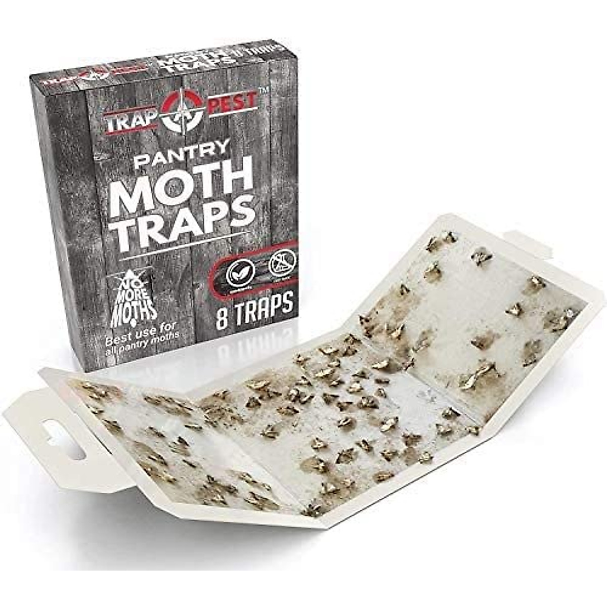 8 Pack Pantry Moth Traps- Safe and Effective for Food and Cupboard- Glue Traps with Pheromones for Pantry Moths