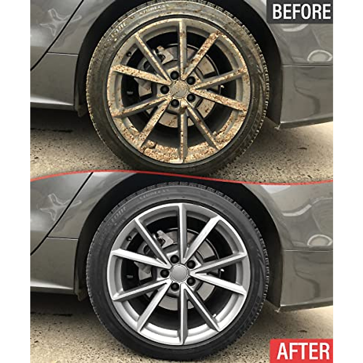 ESEWALAS 4 Pack Car Detailing Brushes,Car Wheel Brush Set, Car Cleaning Brush Kit Include 2X Soft Wheel Cleaning Brush,Detailing Brush and Stiff Tire Brush,Wheel Cleaner Brush