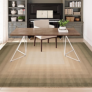 OJIA Washable Area Rugs 8x10, Non Slip Large Living Room Rug, Soft Modern Bedroom Rug Farmhouse Non-Shedding Neutral Rug Low Pile Ultra-Thin Carpet for Dining Room Nursery Office Playroom Dorm