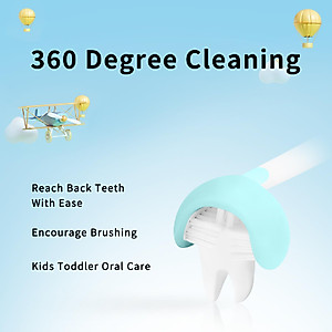 LEYUYO 3 Sided Toothbrush Kids, Soft Bristles Toddler Toothbrush, Boys Girls Toothbrush, Autism Training Toothbrush, 360° Oral Teeth Cleaning