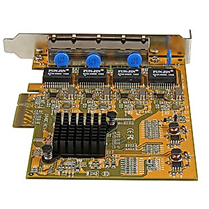 StarTech.com 4 Port PCIe Network Card - Standard Profile - RJ45 Port - Realtek RTL8111H Chipset - Ethernet Network Card - NIC Server Adapter Network Card , TAA (ST1000SPEX43)