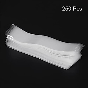 PATIKIL 155x40mm Perforated Shrink Bands, 250 Pack PVC Heat Shrink Wrap Band Fits Cap Diameter 3.74 to 3.82 Inch for Jars Cans, Clear